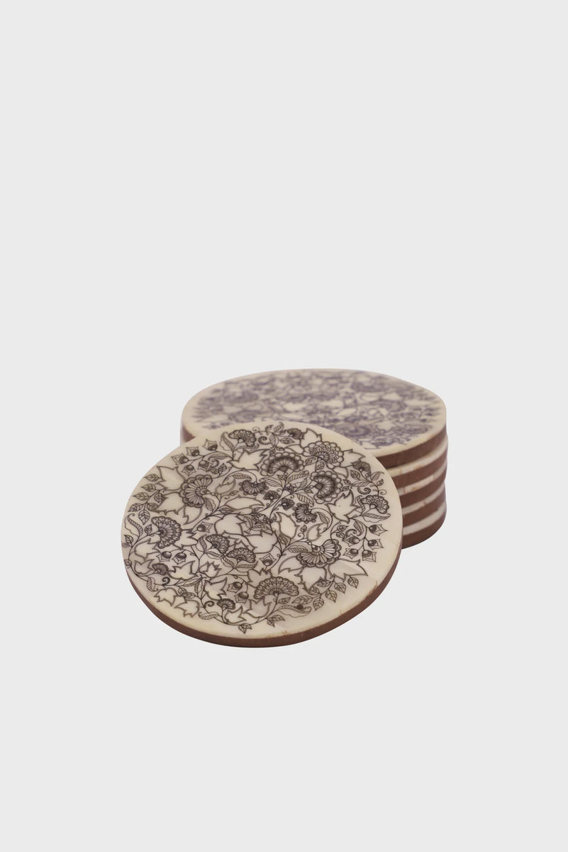 Floral Bone Coaster – cinnamonbrown