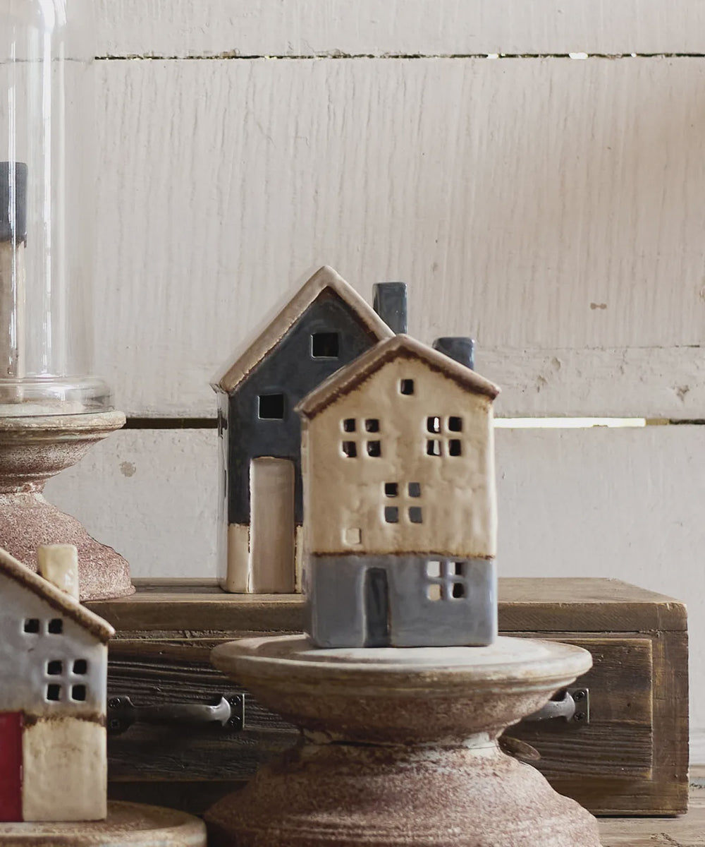 Saint Malo Tea Light House with Stone Roof – cinnamonbrown