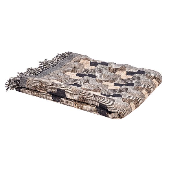 Repitition Wool Silk Throw – cinnamonbrown